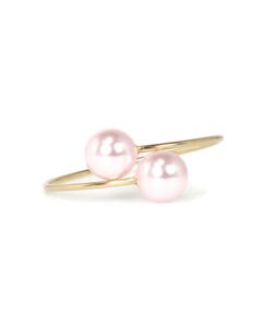 pink crystal pearl cuff ring, open single coil bypass ring, sterling silver 14k gold-filled wire band, slides over arthritic knuckles, jewelry inspirations