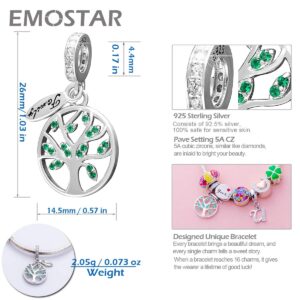 Family Tree of Life Charms fits Pandora Happy Mothers Day Bracelet, 925 Sterling Silver Dangle Familia Heritage Bead Pendant with CZ, Gifts for Easter/Father/Daughter/Son