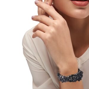 SHOP LC DELIVERING JOY Black Tourmaline Chips Bracelet For Women Stretch Jewelry Gifts for Women Birthday Gifts