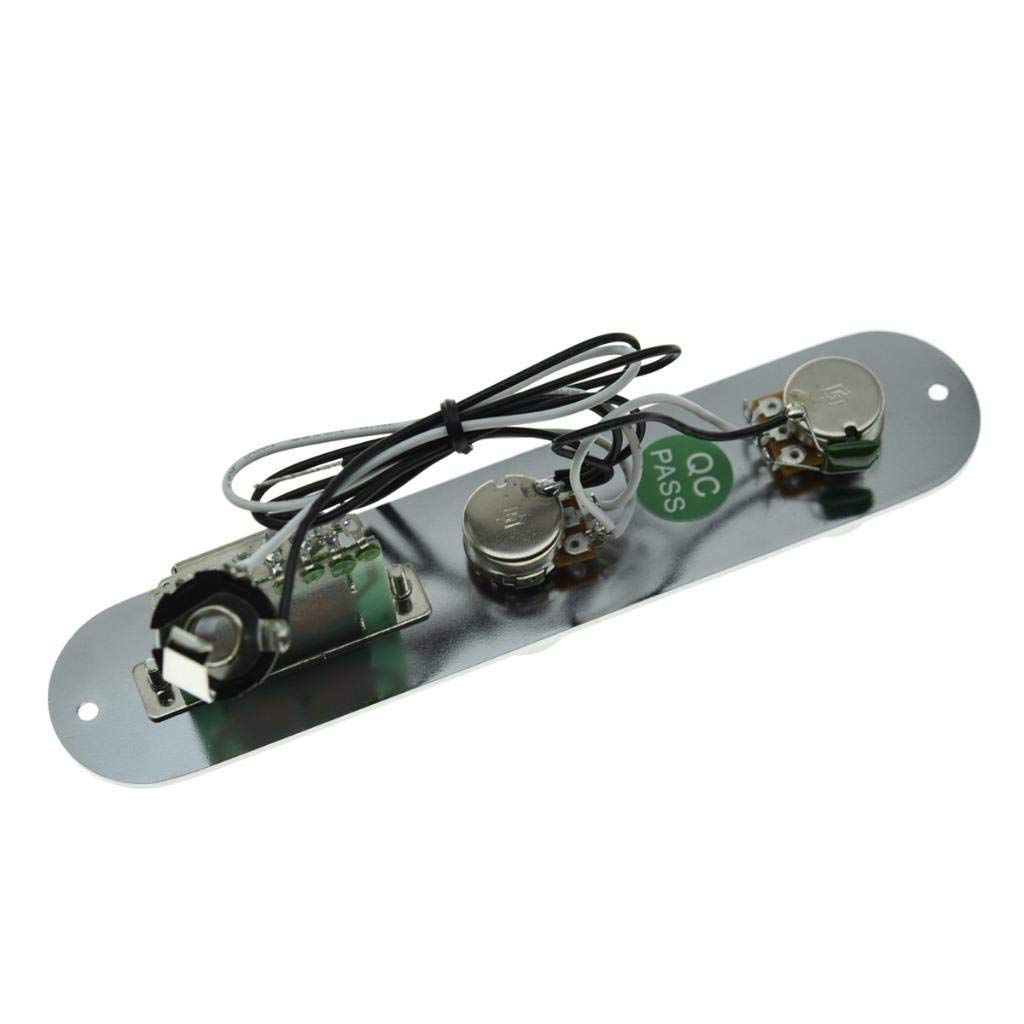 KAISH Fully Loaded Control Plate Pre-Wired 3-Way Control Plate with Wiring Harness for Tele/Telecaster Chrome