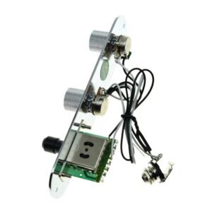 KAISH Fully Loaded Control Plate Pre-Wired 3-Way Control Plate with Wiring Harness for Tele/Telecaster Chrome