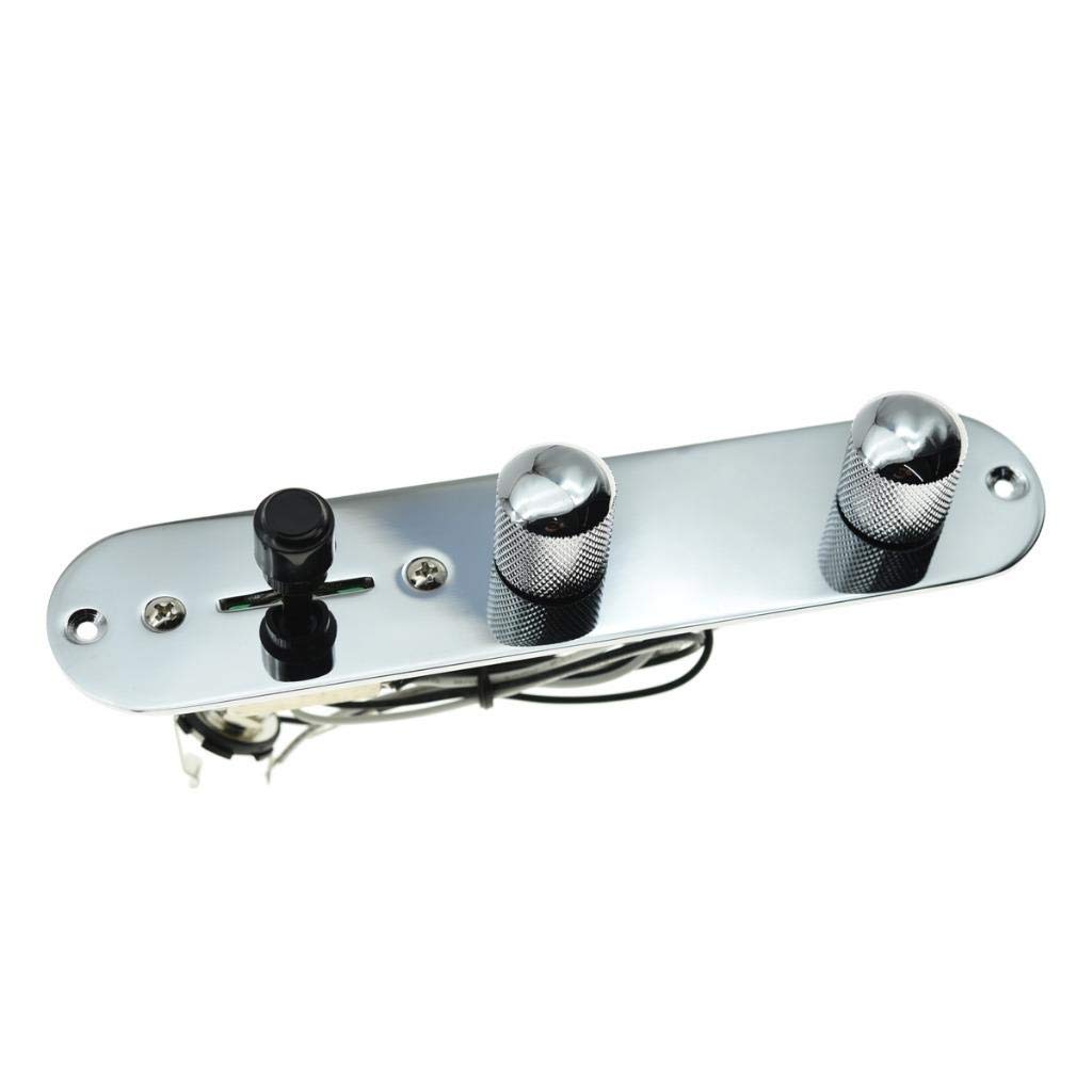 KAISH Fully Loaded Control Plate Pre-Wired 3-Way Control Plate with Wiring Harness for Tele/Telecaster Chrome