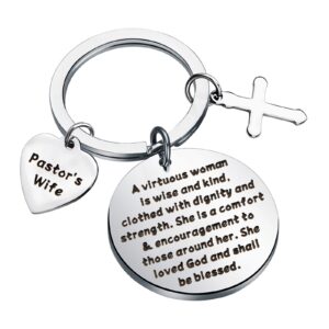 bauna pastor's wife gifts pastor's wife appreciation gifts she is a comfort and encouragement to those around her keychain minister's wife jewelry (pastor's wife keychain)