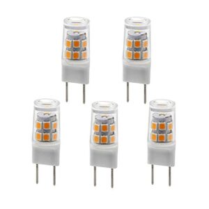 g8/gy8.6 led light bulb 3 watts warm white - g8 base bi-pin xenon jcd type led 120v 20w halogen replacement bulb,under-cabinet light.pack of 5 (warm white)… ………