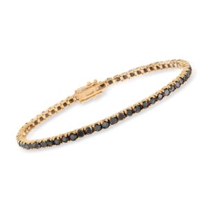 ross-simons 5.00 ct. t.w. black diamond tennis bracelet in 14kt yellow gold 7 inches