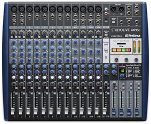 presonus studiolive ar16c 18-channel usb-c hybrid digital/analog performance mixer, unpowered