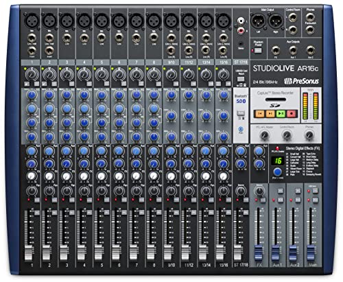 PreSonus StudioLive AR16c 18-Channel USB-C Hybrid Digital/Analog Performance Mixer, Unpowered