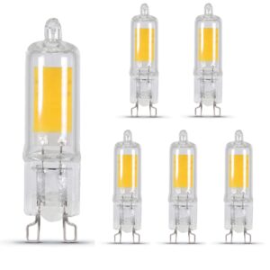 feit electric bp35g9/830/led/6 35-watt eq dm g9 base t4 specialty led light bulb, 6-pack