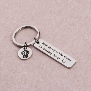 ENSIANTH Gardener Gift Idea Plant Keychain Plant Lover Gift Gardening Jewelry Florist Farmer Inspirational Gift (Growing thing key)