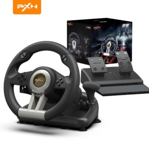 pxn racing wheel - gaming steering wheel for pc, v3ii 180 degree driving wheel volante pc universal usb car racing with pedal for ps4, pc, ps3,xbox series x|s, xbox one