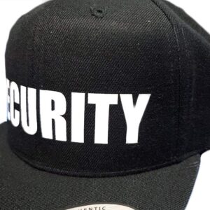 SECURITY Baseball Cap Hat Snapback by 6ixset - Flexfit Yupoong 6089M 6-Panel Black