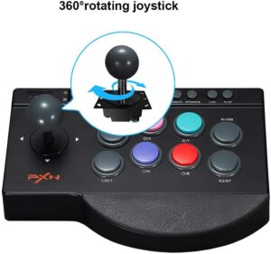 pxn arcade stick pc joystick 0082 fight stick turbo and macro function arcade fight stick turbo macro usb connection for pc,ps4,ps3,xbox series x|s, xbox one