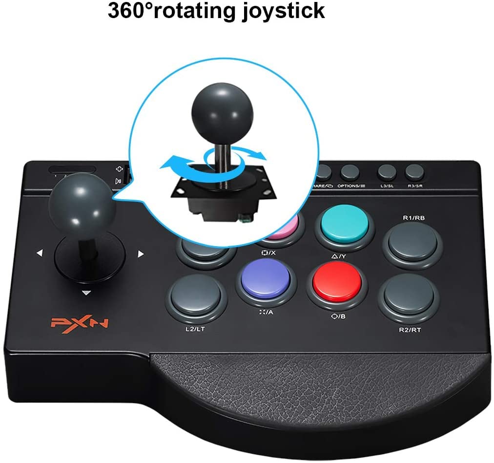 PXN Arcade Stick PC Joystick 0082 Fight Stick Turbo and Macro Function Arcade Fight Stick Turbo Macro USB Connection for PC,PS4,PS3,Xbox Series X|S, Xbox One