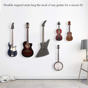 Guitar Wall Mount Hanger Acoustic Electric Bass Guitar Wall Hook Black Metal Holder