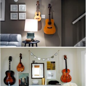 Guitar Wall Mount Hanger Acoustic Electric Bass Guitar Wall Hook Black Metal Holder