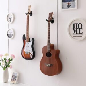 Guitar Wall Mount Hanger Acoustic Electric Bass Guitar Wall Hook Black Metal Holder