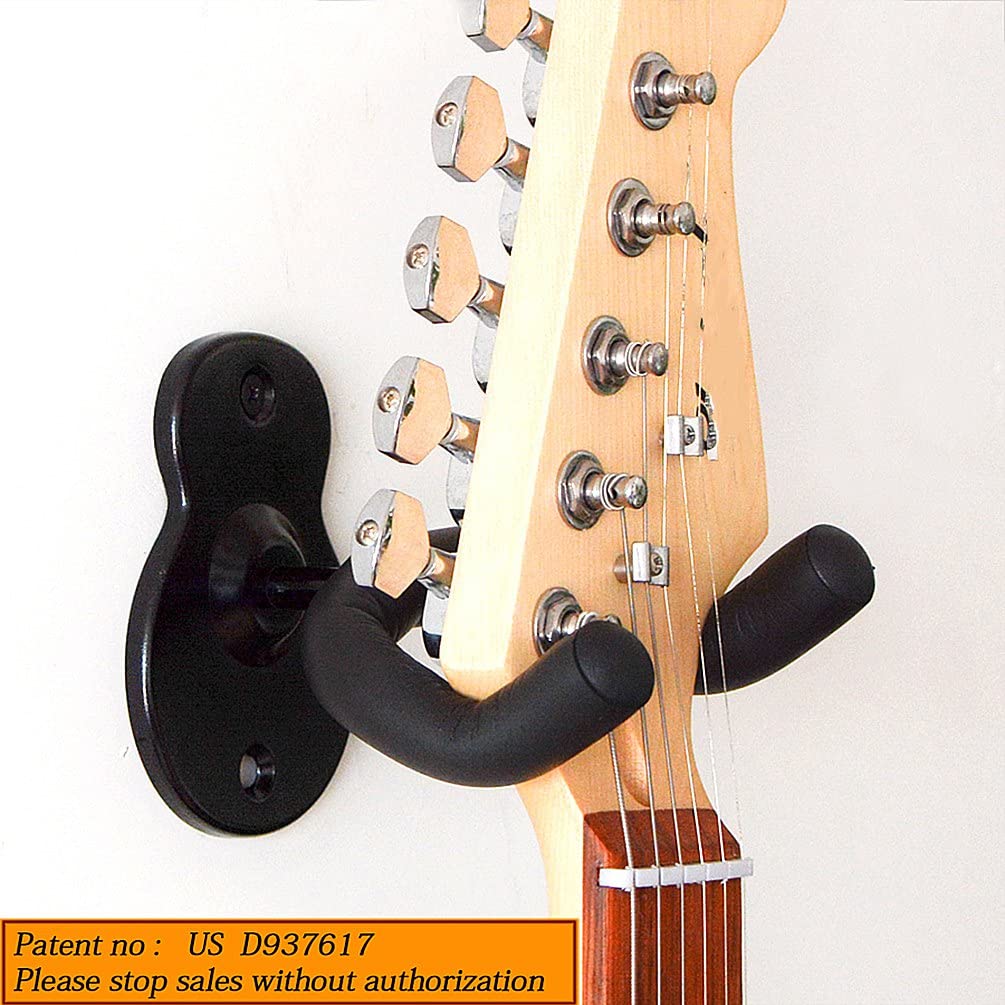 Guitar Wall Mount Hanger Acoustic Electric Bass Guitar Wall Hook Black Metal Holder