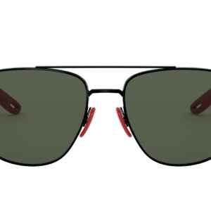 Ray-Ban RB3659M Scuderia Ferrari Collection Square Sunglasses, Black/Dark Green, 57 mm