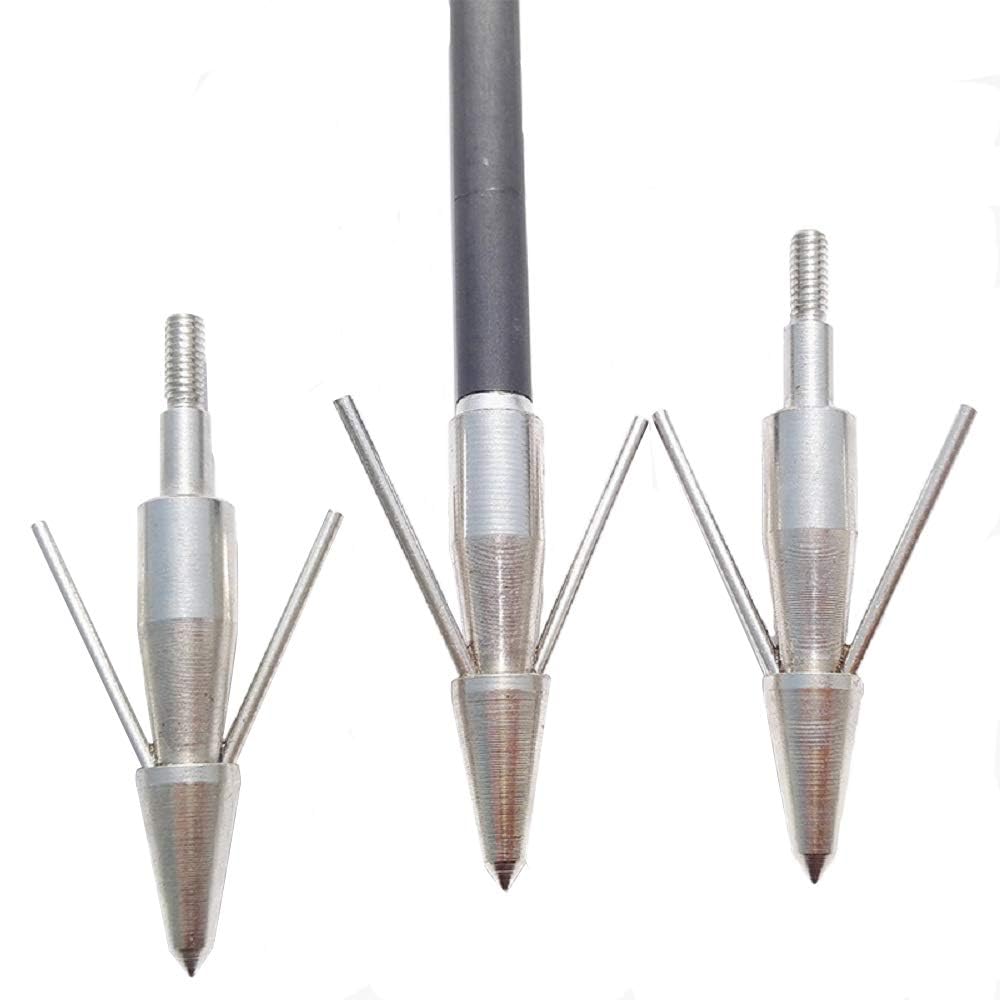 SHARROW Archery Bow Fishing Arrowheads Shooting Fishing Broadheads Arrow Points Hunting Tips 6pcs/12pcs (Silver, 12pcs)