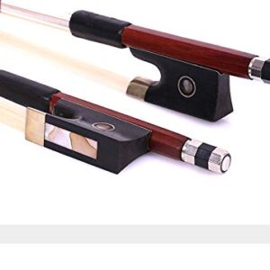 AMZZ Superior Brazilwood Violin Bow 4/4 for Intermediate and Advance Students, Well Balanced Handmade Bow with Ebony Frog and White Horse Hair.