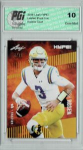 josh rosen 2018 leaf hype! #6 jersey #3/25 rookie card pgi 10 - leaf football cards