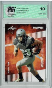 phillip lindsay 2018 leaf hype! #12 blank back 1 of 1 rookie card pgi 10 - leaf football cards