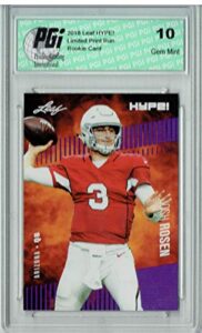 josh rosen 2018 leaf hype! #6a blank back 1 of 1 rookie card pgi 10 - leaf football cards