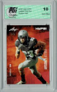 phillip lindsay 2018 leaf hype! #12 the #1 of 5 rookie card pgi 10 - leaf football cards