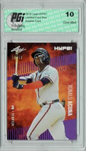 ronald acuna 2018 leaf hype! #1a sp, just 10 made rookie card pgi 10 - leaf baseball cards