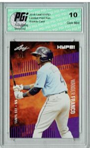 wander franco 2018 leaf hype! #2 blank back 1 of 1 rookie card pgi 10 - leaf baseball cards