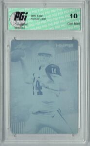 sam darnold 2018 leaf hype! #4a rare cyan plate 1 of 1 rookie card pgi 10 - football slabbed rookie cards