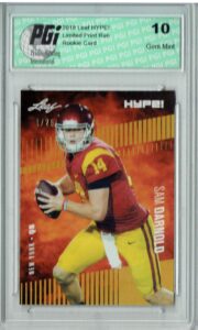 sam darnold 2018 leaf hype! #4 the #1 of 25 rookie card pgi 10 - leaf football cards