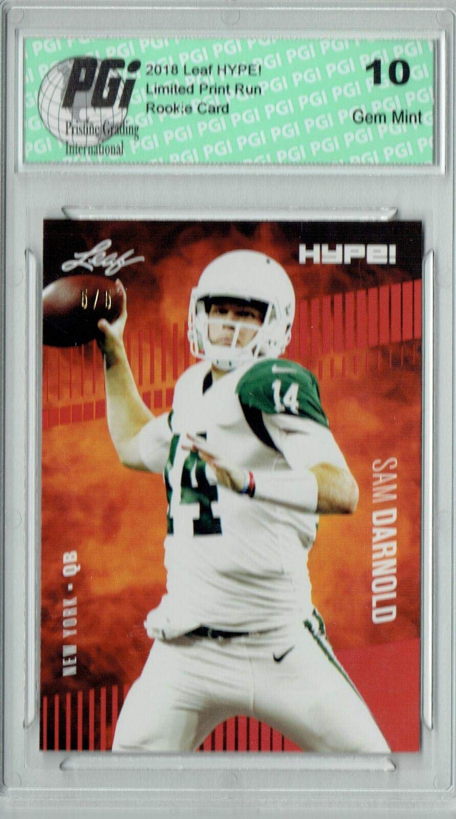 Sam Darnold 2018 Leaf HYPE! #4A SP, Limited to 5 Made Rookie Card PGI 10 - Leaf Football Cards