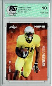 royce freeman 2018 leaf hype! #21 masterpiece true 1 of 1 rookie card pgi 10 - leaf football cards