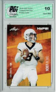 drew lock 2019 leaf hype! #19 the #1 of 25 rookie card pgi 10 - unsigned college cards