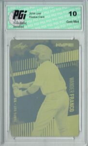 wander franco 2018 leaf hype! #2 rare plate 1 of 1 rookie card pgi 10 - slabbed baseball cards