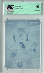 josh rosen 2018 leaf hype! #6 rare cyan plate 1 of 1 rookie card pgi 10 - football slabbed rookie cards