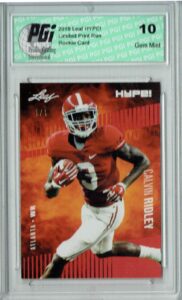 calvin ridley 2018 leaf hype! #8 blank back 1 of 1 rookie card pgi 10 - leaf football cards