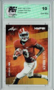 calvin ridley 2018 leaf hype! #8 blank back 1 of 1 rookie card pgi 10 - leaf football cards