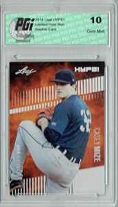 casey mize 2018 leaf hype! #11 - 10) rookie card lot, all graded pgi 10 - baseball slabbed rookie cards