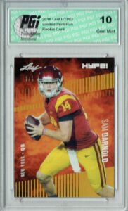 sam darnold 2018 leaf hype! #4 blank back 1 of 1 rookie card pgi 10 - leaf football cards