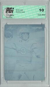 josh rosen 2018 leaf hype! #6a rare cyan plate 1 of 1 rookie card pgi 10 - football slabbed rookie cards