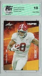 josh jacobs 2019 leaf hype! #21 jersey #8 of 25 rookie card pgi 10 - football slabbed rookie cards