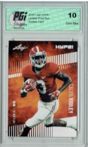 calvin ridley 2018 leaf hype! #8 blank back 1 of 1 rookie card pgi 10 - leaf football cards