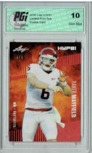 baker mayfield 2018 leaf hype! #3 sp, limited to 5 made rookie card pgi 10 - leaf football cards