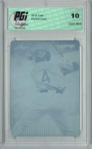 wander franco 2018 leaf hype! #2a rare cyan plate 1 of 1 rookie card pgi 10 - baseball slabbed rookie cards