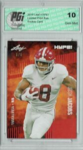 josh jacobs 2019 leaf hype! #21 sp, limited to 5 made rookie card pgi 10 - football slabbed rookie cards