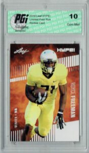 royce freeman 2018 leaf hype! #13 - 10) rookie card lot, all graded pgi 10 - football slabbed rookie cards