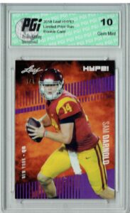 sam darnold 2018 leaf hype! #4 blank back 1 of 1 rookie card pgi 10 - leaf football cards