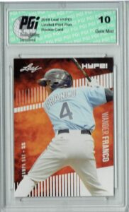 wander franco 2018 leaf hype! #2a 10) rookie card lot, all graded pgi 10 - baseball slabbed rookie cards